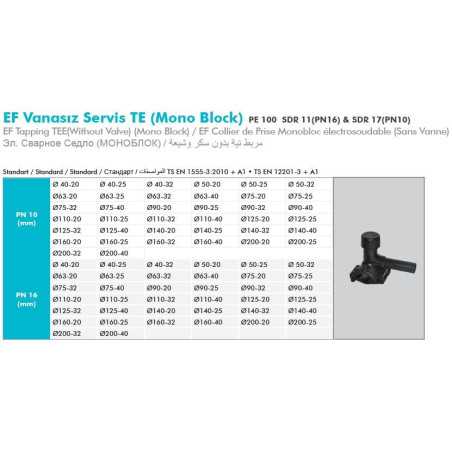 EF Tapping tee PE100 mblock