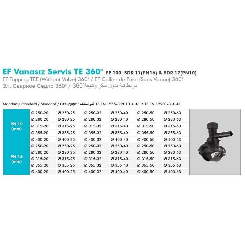 EF Tapping tee PE100 360°
